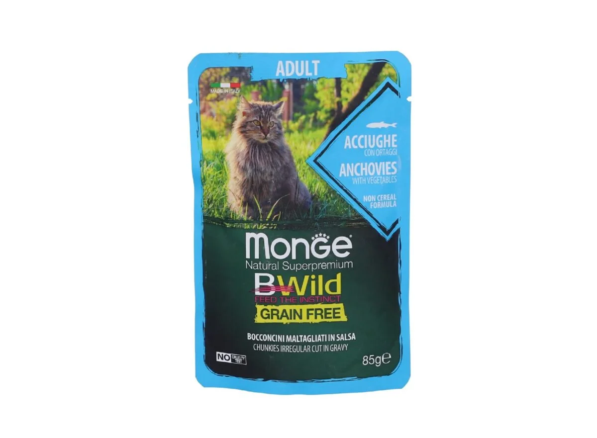 Monge Cat BWild Grain Free sos Inćun i Povrće 85g