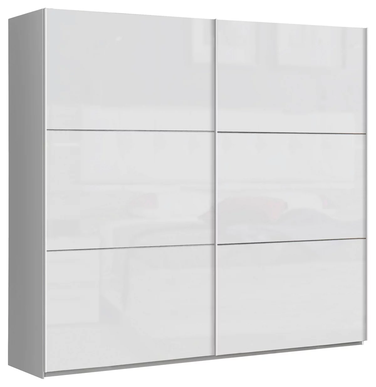 Carryhome ORMAR - VISEĆA KLIZNA VRATA bela, bela visoki sjaj 220/209,7/61,2 cm