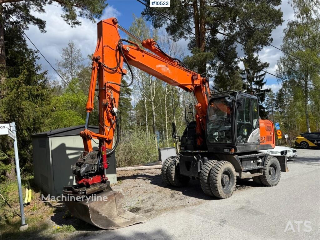 Hitachi ZX140W-5B wheeled excavator with rotor, trailer, a bager točkaš
