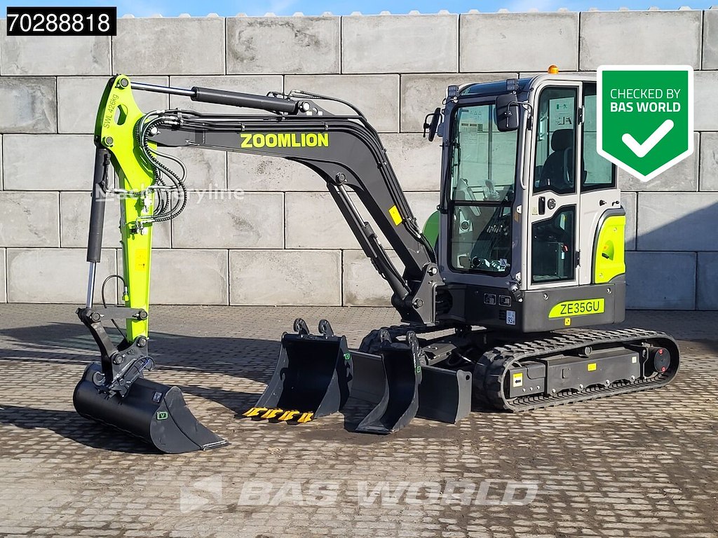 Novi Zoomlion ZE35 GU FACTORY WARRANTY - CW/3 BUCKETS - CE mini bager