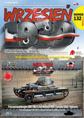 NEW! First to Fight PL132 Pz.Kpfw. 40R 736 (f) lub Renault R40 z Armatą SA18 z Ogonem