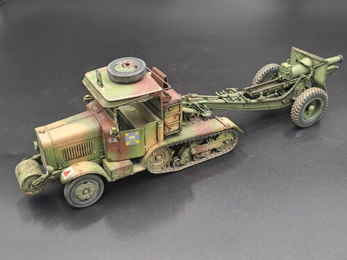 NEW! KM Model 72012COMBO Somua MCG Artillery Tractor with 155 mm Howitzer M1918 Set (French Army 1940)
