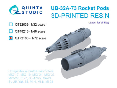 NEW! Quinta Studio QT72100 UB-32A-73 Rocket Pods 2 pcs (for All Kits / 3D-Printed)