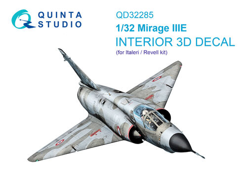NEW! Quinta Studio QD32285 Dassault Mirage III E - 3D-Printed & Coloured Interior on Decal Paper (for Italeri and Revell Kits)