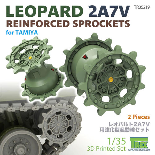 NEW! T-Rex Studio 35219 Leopard 2A7V - Reinforced Sprockets (for Tamiya Kits / 3D-Printed)