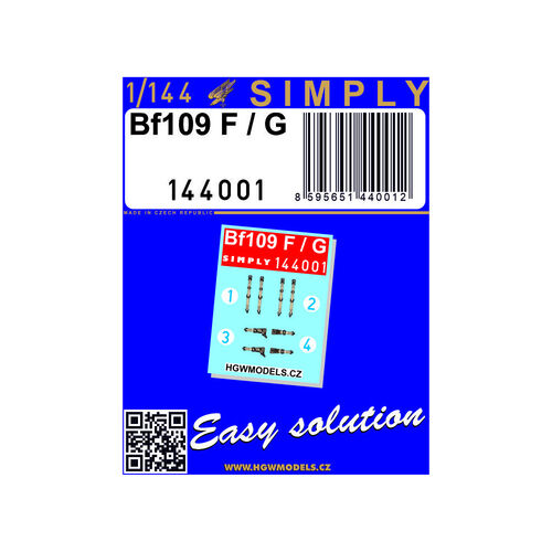 NEW! HGW Models 144001 Messerschmitt Bf-109 F / G - Seat Belts