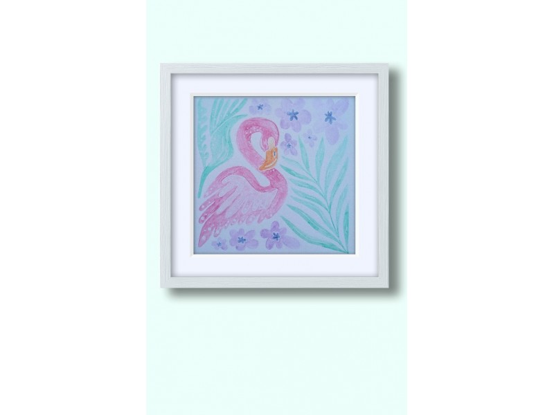 Akvarel flamingo