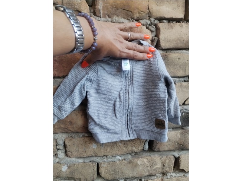 Siva bebi dukserica Baby Club, veličina 62
