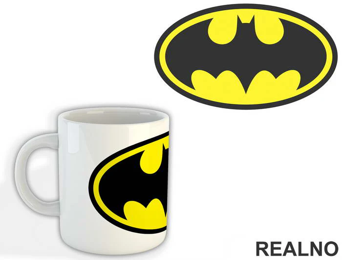 Logo - Black And Yellow - 1966 - Batman - Šolja