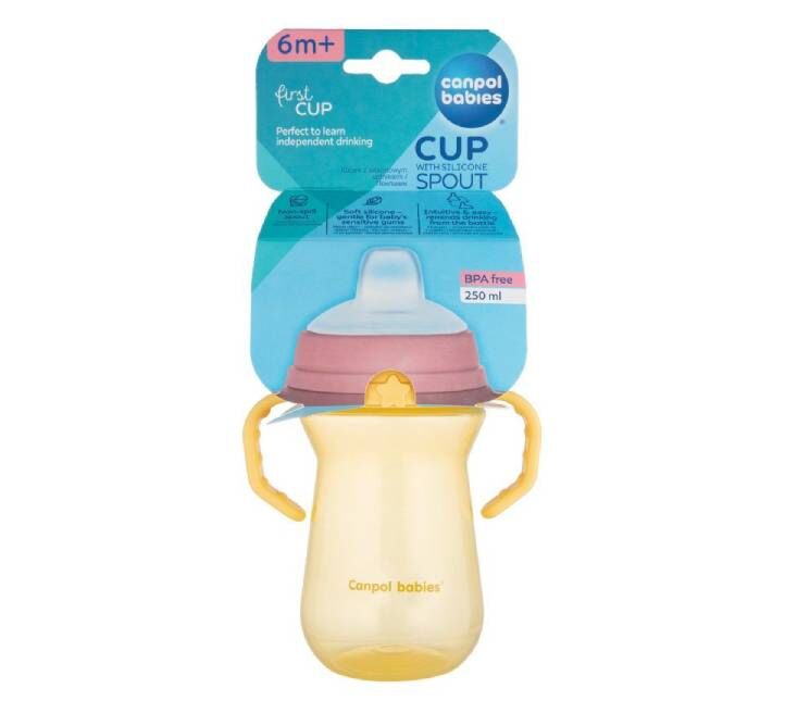 CANPOL ŠOLJA SA SILIKONSKIM KLJUNOM 250 ML - ŽUTA 56/615_YEL