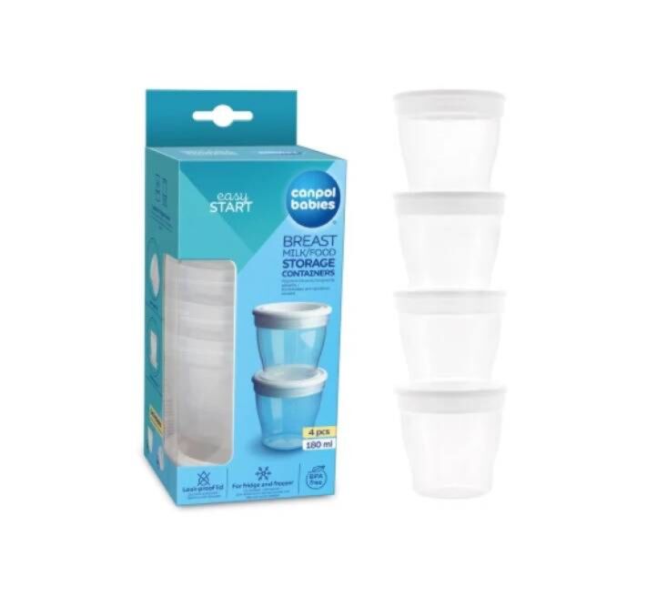 CANPOL POSUDE ZA ČUVANJE MLEKA 180 ML - 4 KOMADA 12/204