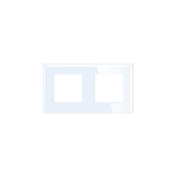ELEMENT DOUBLE DECORATIVE GLASS PANEL, WHITE