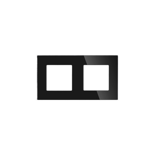 ELEMENT DOUBLE DECORATIVE GLASS PANEL, BLACK