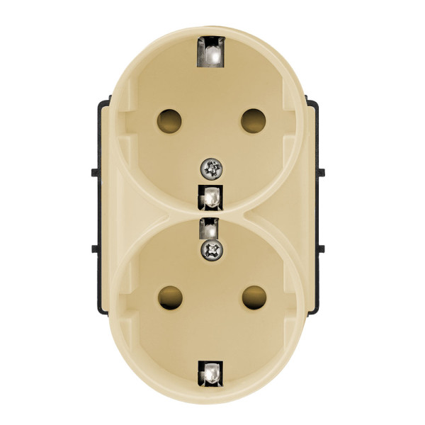 ELEMENT DOUBLE GERMAN SOCKET 16A, GOLD