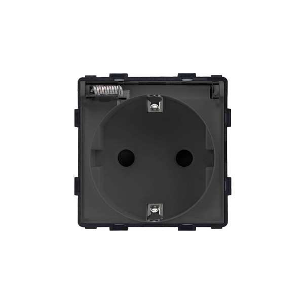 ELEMENT GERMAN SOCKET WITH COVER 16A, BLACK