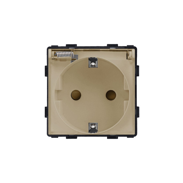 ELEMENT GERMAN SOCKET WITH COVER 16A, GOLD