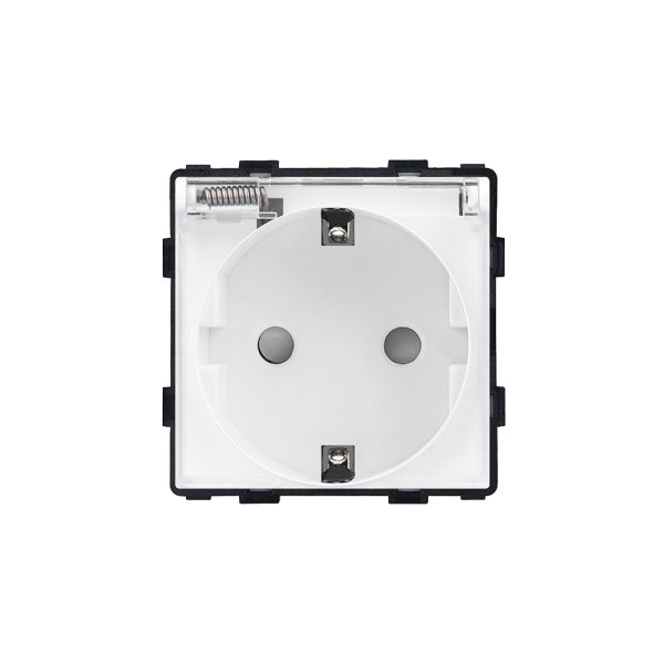 ELEMENT GERMAN SOCKET WITH COVER 16A, WHITE