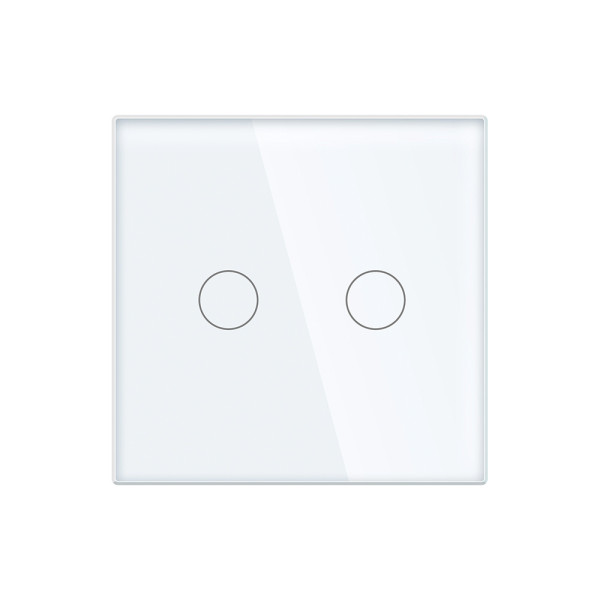 ELEMENT SMALL GLASS PANEL 2 GANG, WHITE
