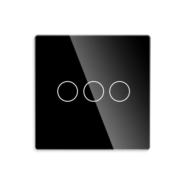 ELEMENT SMALL GLASS PANEL 3 GANG, BLACK