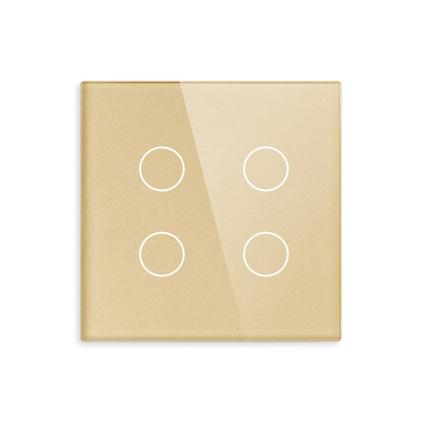 ELEMENT SMALL GLASS PANEL 4 GANG, GOLD