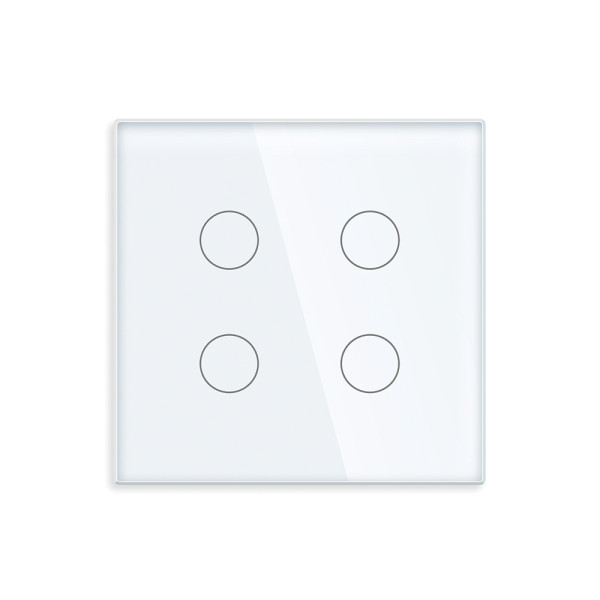 ELEMENT SMALL GLASS PANEL 4 GANG, WHITE
