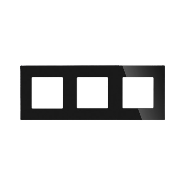 ELEMENT TRIPLE DECORATIVE GLASS PANEL, BLACK