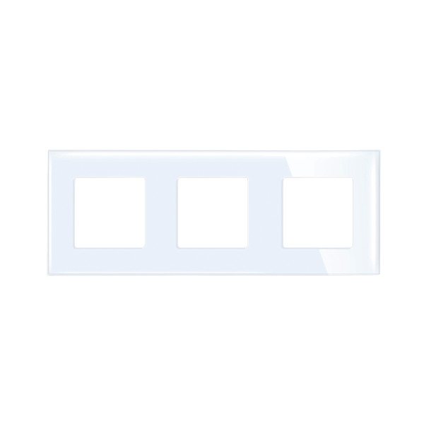 ELEMENT TRIPLE DECORATIVE GLASS PANEL, WHITE