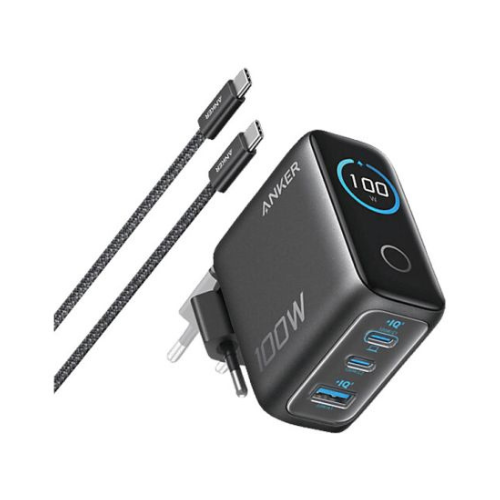 ANKER 100W GaN 3-porta (2x USB-C i 1x USB-A) Zidni punjač sa USB-C M/M kablom