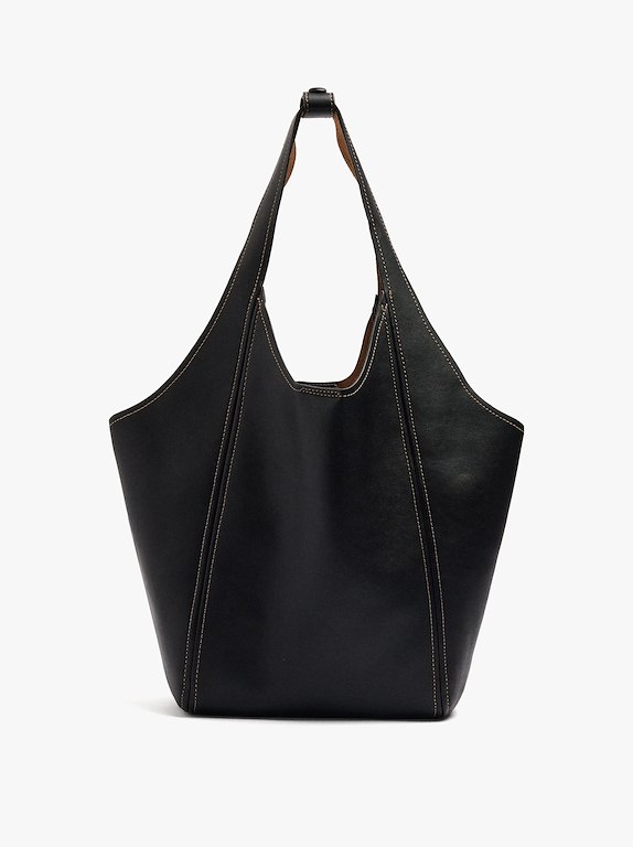 SHOPPER BAG WITH TOPSTITCHING