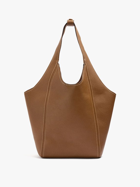 SHOPPER BAG WITH TOPSTITCHING