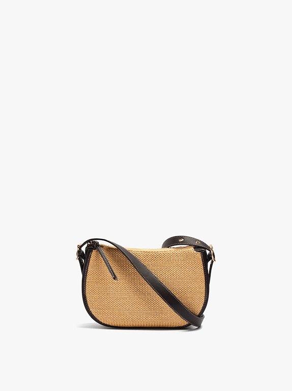 STRUCTURED CROSSBODY BAG WITH PAPER STRAW EFFECT