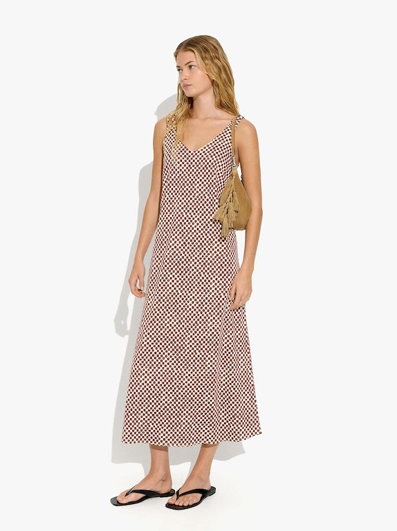 LONG DRESS WITH SQUARES
