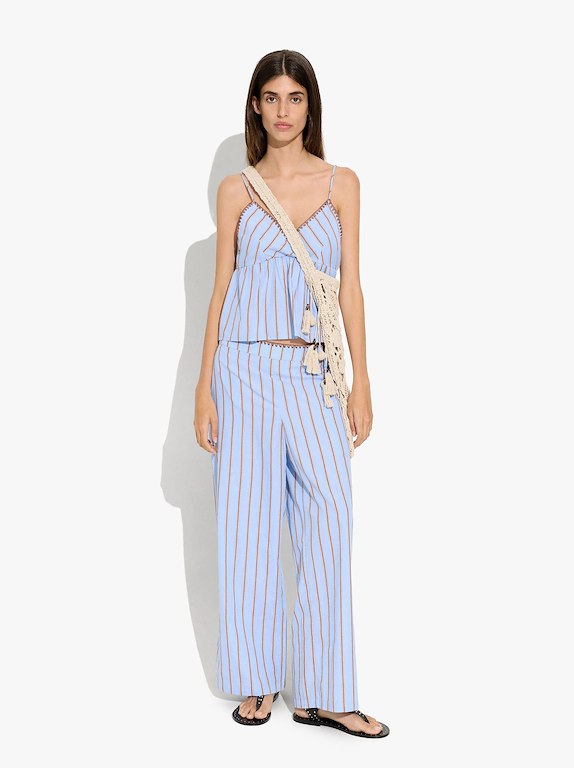 TOP WITH STRIPED STRAPS 100% COTTON