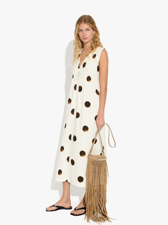 PRINTED POLKA DOT DRESS 100% COTTON