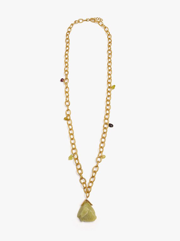 LONG NECKLACE OF LINKS WITH STONE