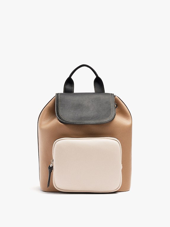 BACKPACK COLOR BLOCK WITH FLAP