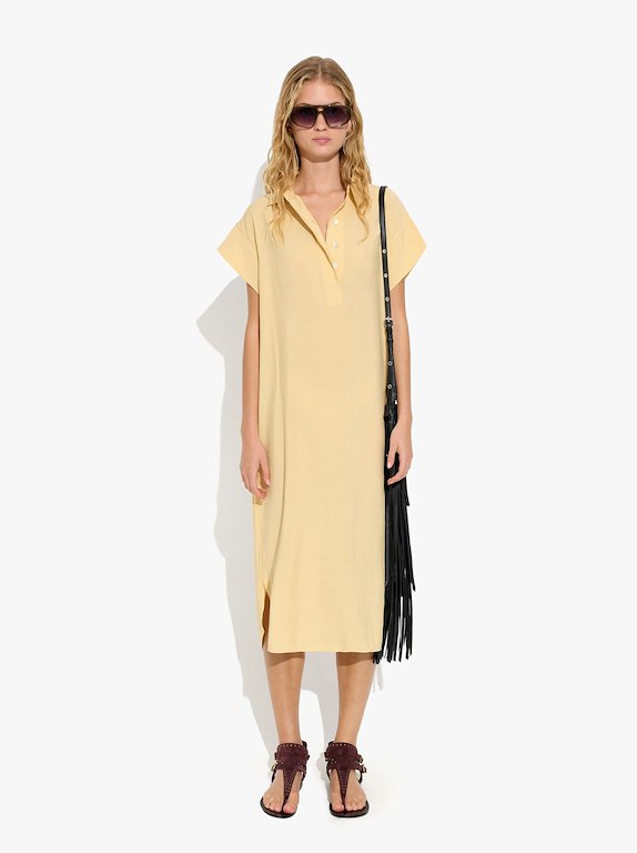 SHIRT DRESS WITH CRINKLED EFFECT