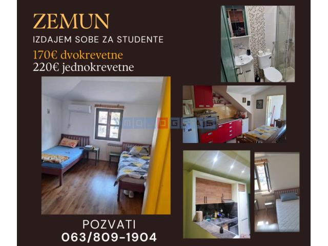 Zemun, izdajem jednokrevetne i dvokrevetne sobe