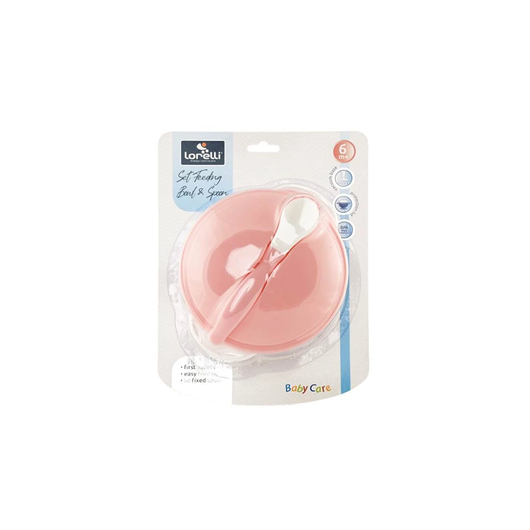 Lorelli Bertoni Činija i Kašika za Bebe Blush Pink