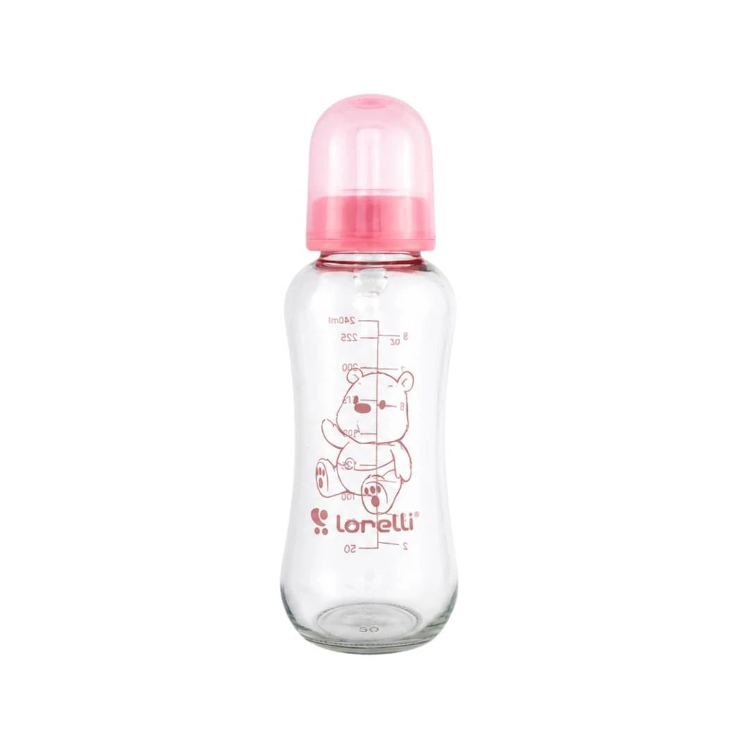 Lorelli Flašica Staklena Bertoni 6m+ Blush Pink 240 mL