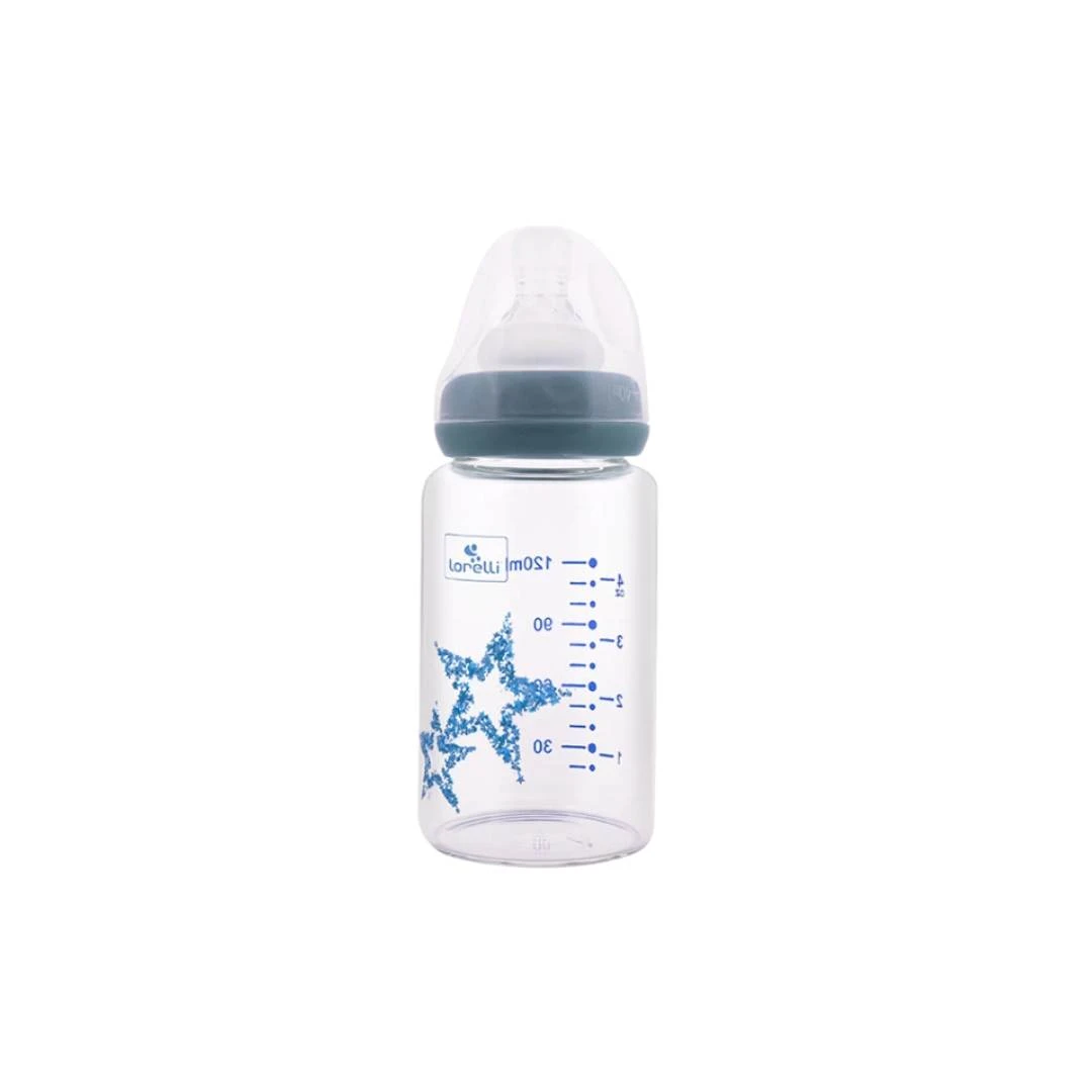 Lorelli Flašica Staklena Bertoni Anti-Colic 0m+ Blue Stars 120 mL