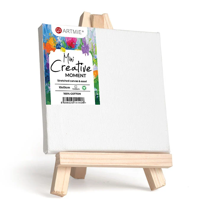 ARTMIE Mini slikarski štafelaj sa platnom – 10x10 cm