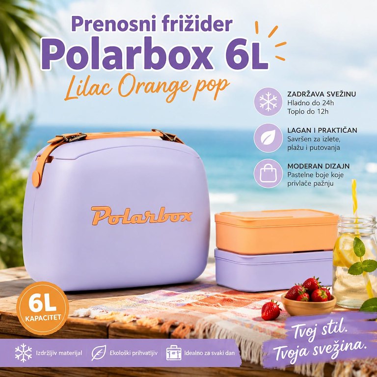 Ručni frižider Polarbox 6L- Lilac Orange pop
