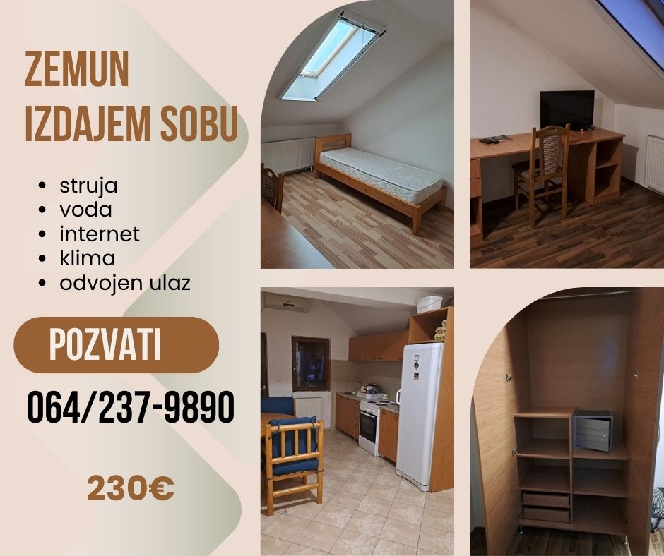 Zemun, soba za izdavanje