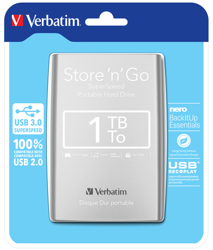 Eksterni hard disk 1TB Verbatim 53071 Silver
