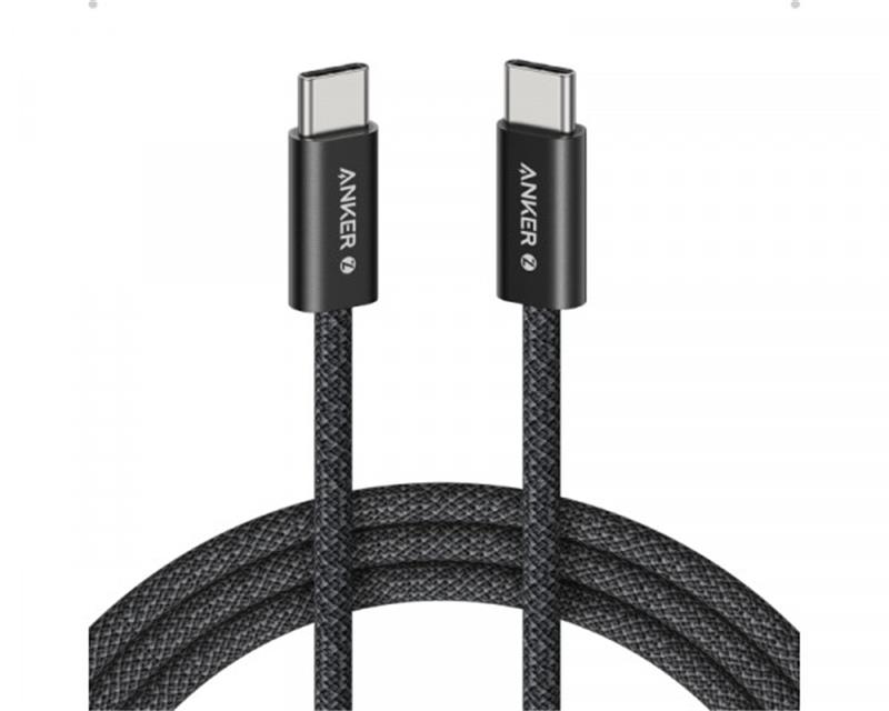 Zolo USB tip-C kabl M/M 1.8m, za Apple, super brzo punjenje 240W/480Mbps, pleteni, crni