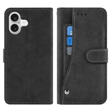 IPHONE 17 ELEGANT RETRO WALLET CASE WITH ROTATING CARD HOLDER - BLACK