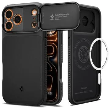 IPHONE 17 PRO MAX SPIGEN OPTIK ARMOR MAG MASKA - CRNA