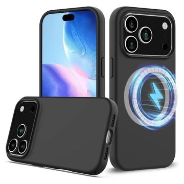 IPHONE 17 PRO MAX MASKA OD TEČNOG SILIKONA - KOMPATIBILNA SA MAGSAFE - CRNA