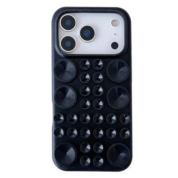 IPHONE 17 PRO MAX SILICONE CASE WITH SUCTION CUP - BLACK
